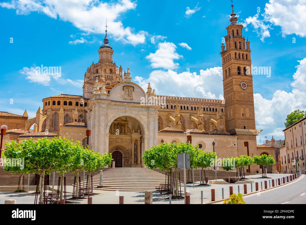 Cathedral Santa Maria de la Huerta in Spanish town Tarazona Stock Photo ...