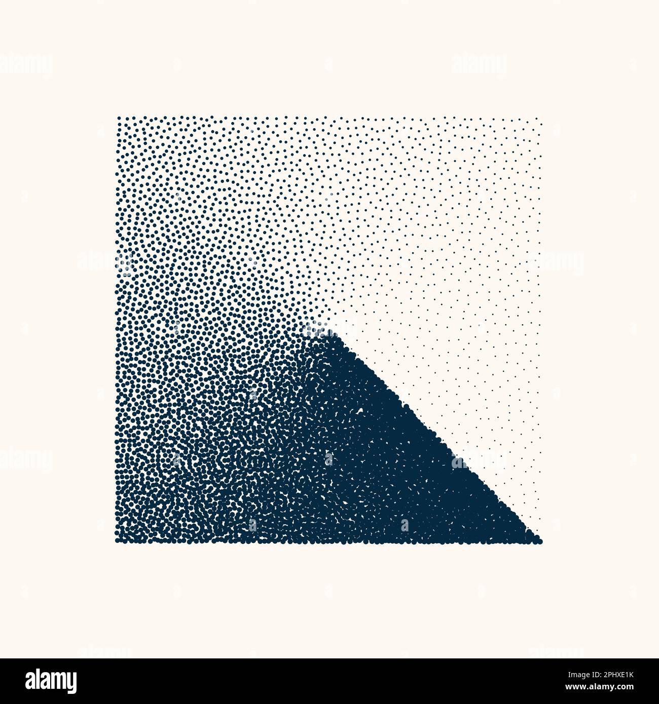 Square shaped dotted object, vintage stipple element. Stippling ...