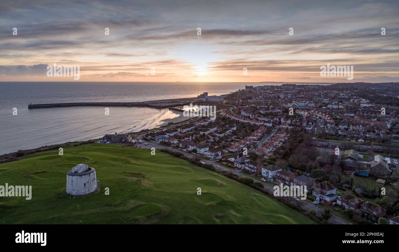 Aerial view folkestone harbour arm hi-res stock photography and images ...