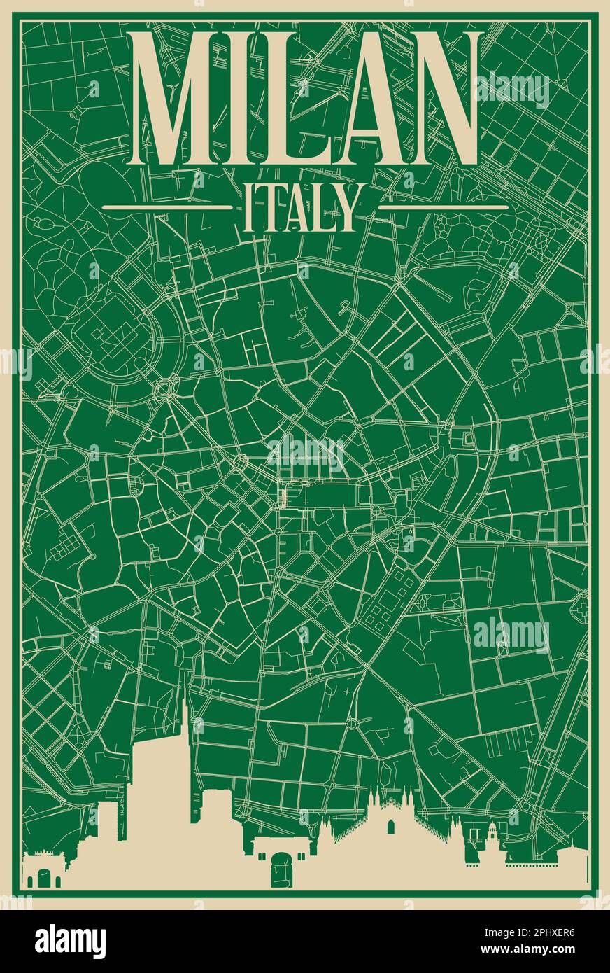 Milan city poster hi-res stock photography and images - Alamy