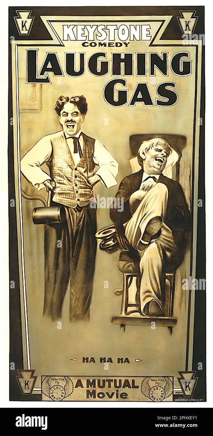 Poster for the film Laughing Gas - 1914 Stock Photo - Alamy