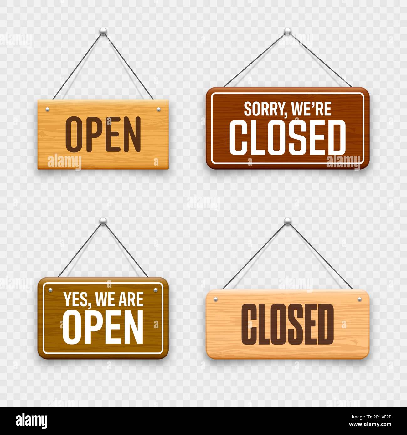 Wooden open or closed hanging signboards. Made of wood door sign for ...