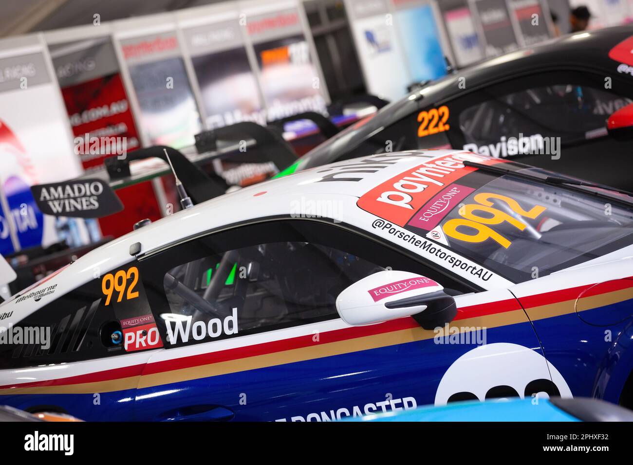 Melbourne, Australia, 30 March, 2023. A view of the Porsche garages ...