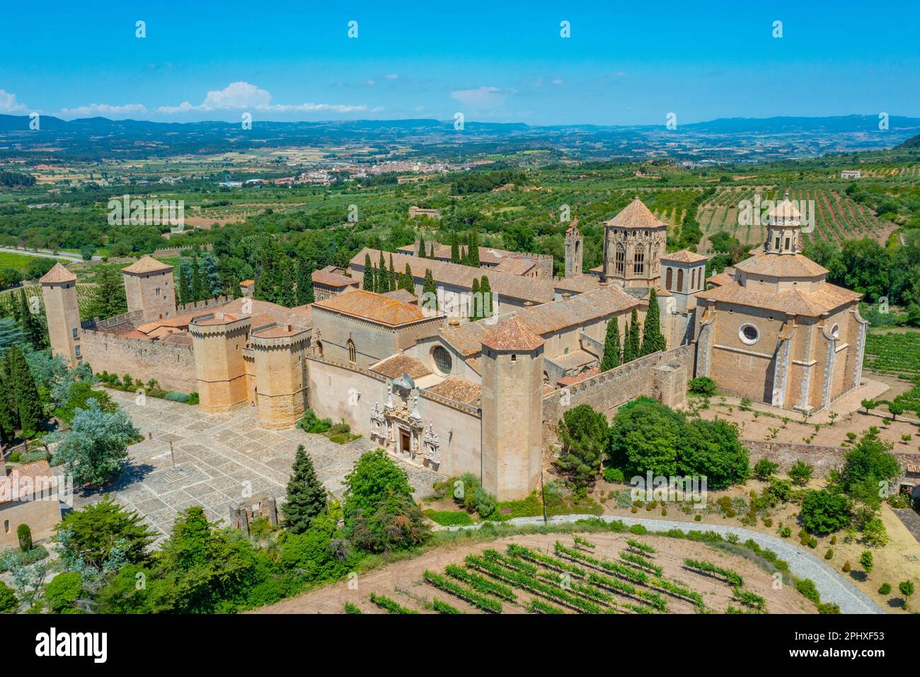 Aerial view of Monastery of Santes Creus in Spain Stock Photo - Alamy