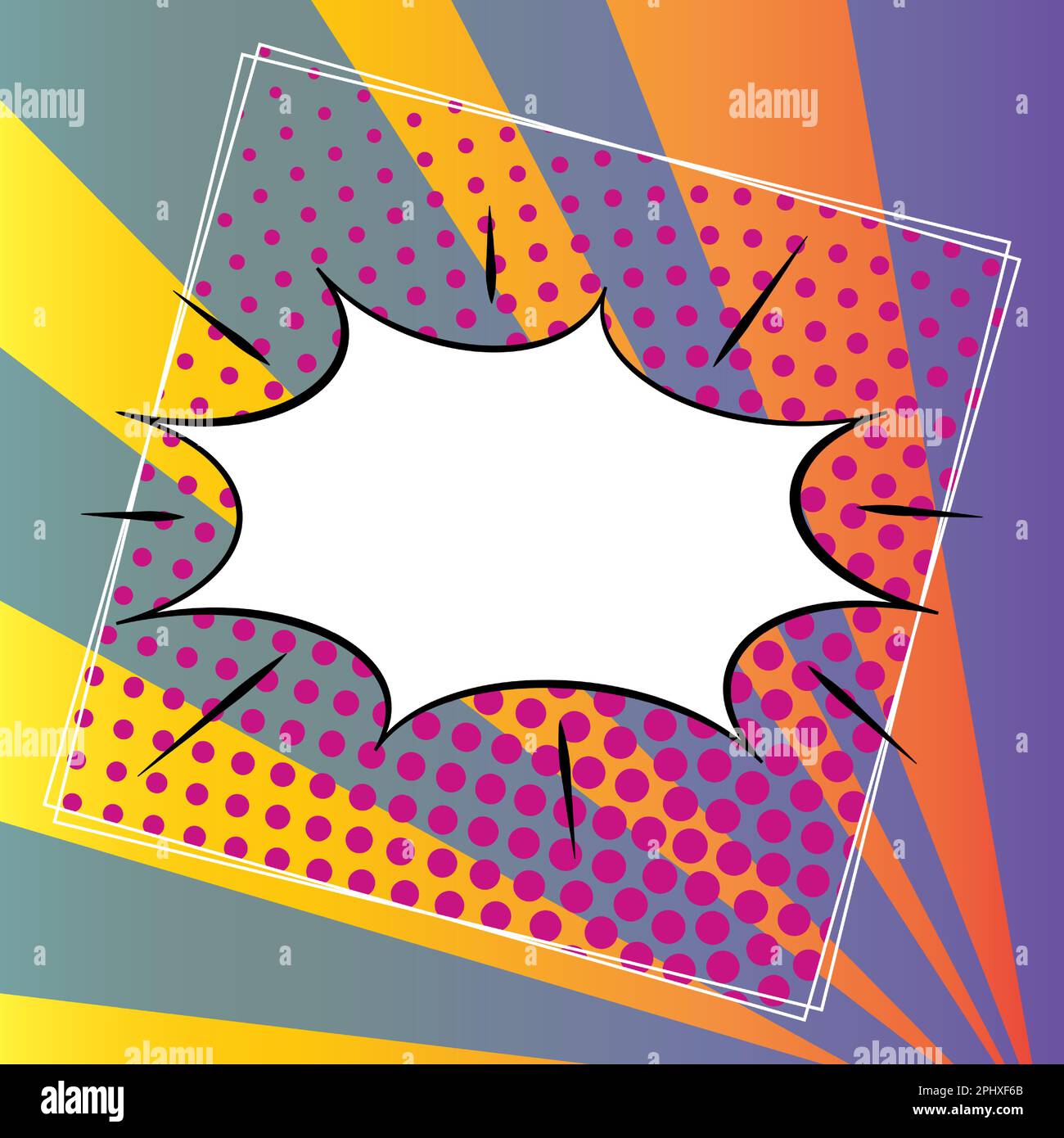 Clear Comic Speech Bubble. Flash explosion pop art style stencil with blank space. Vector ...