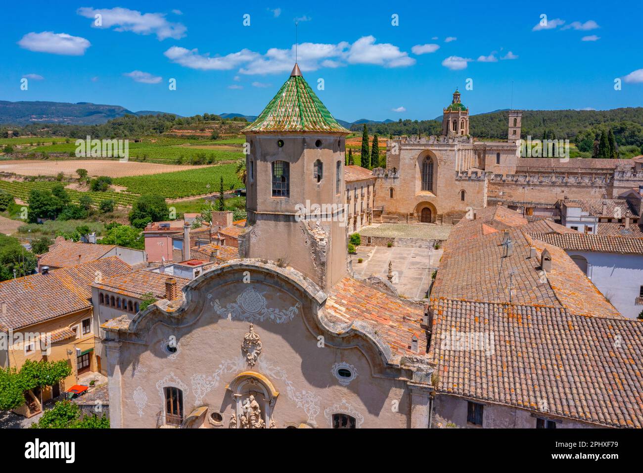 Aerial view of Monastery of Santes Creus in Spain Stock Photo - Alamy