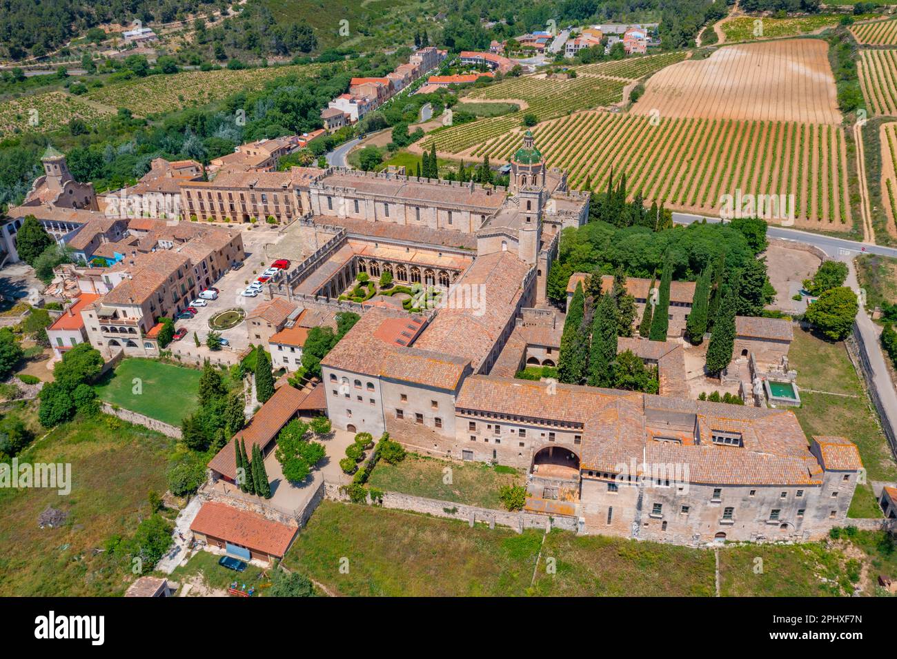 Aerial view of Monastery of Santes Creus in Spain Stock Photo - Alamy
