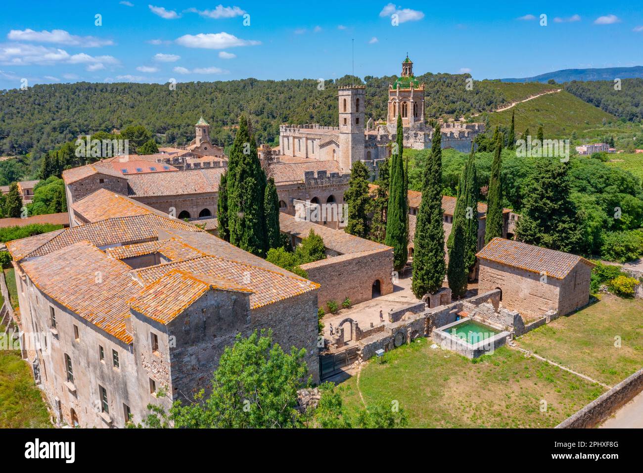 Aerial view of Monastery of Santes Creus in Spain Stock Photo - Alamy