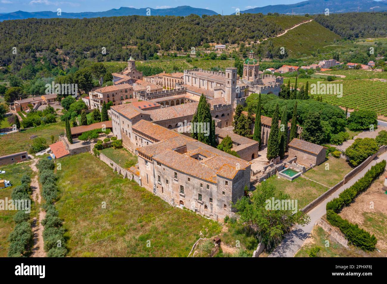 Aerial view of Monastery of Santes Creus in Spain Stock Photo - Alamy