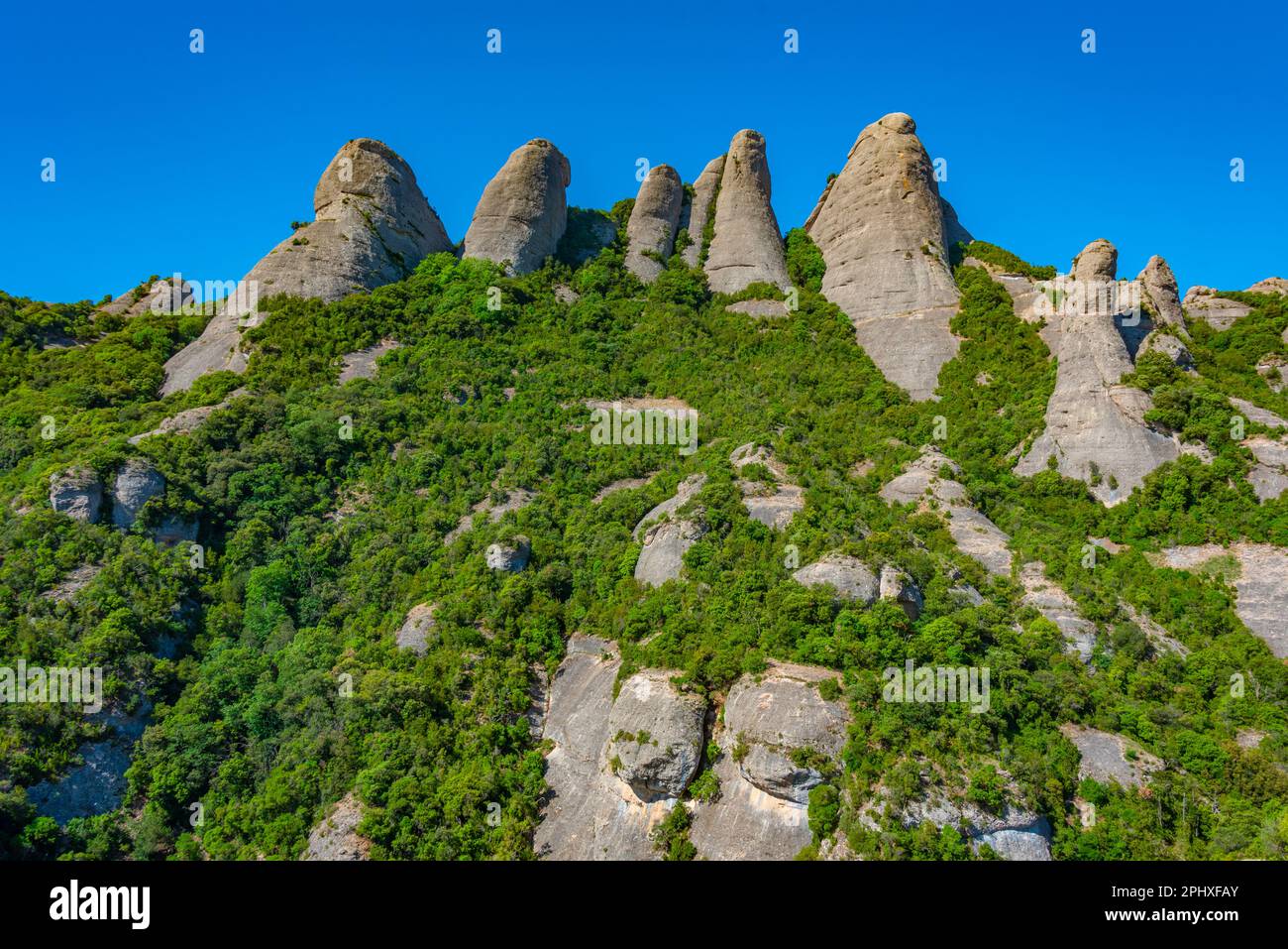 Rock formations at Parc Natural de la Muntanya de Montserrat in Spain ...