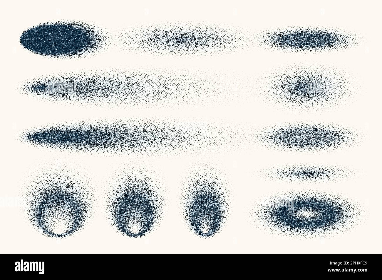 Stipple shadows set, vintage dotted design elements. Fading gradient ...