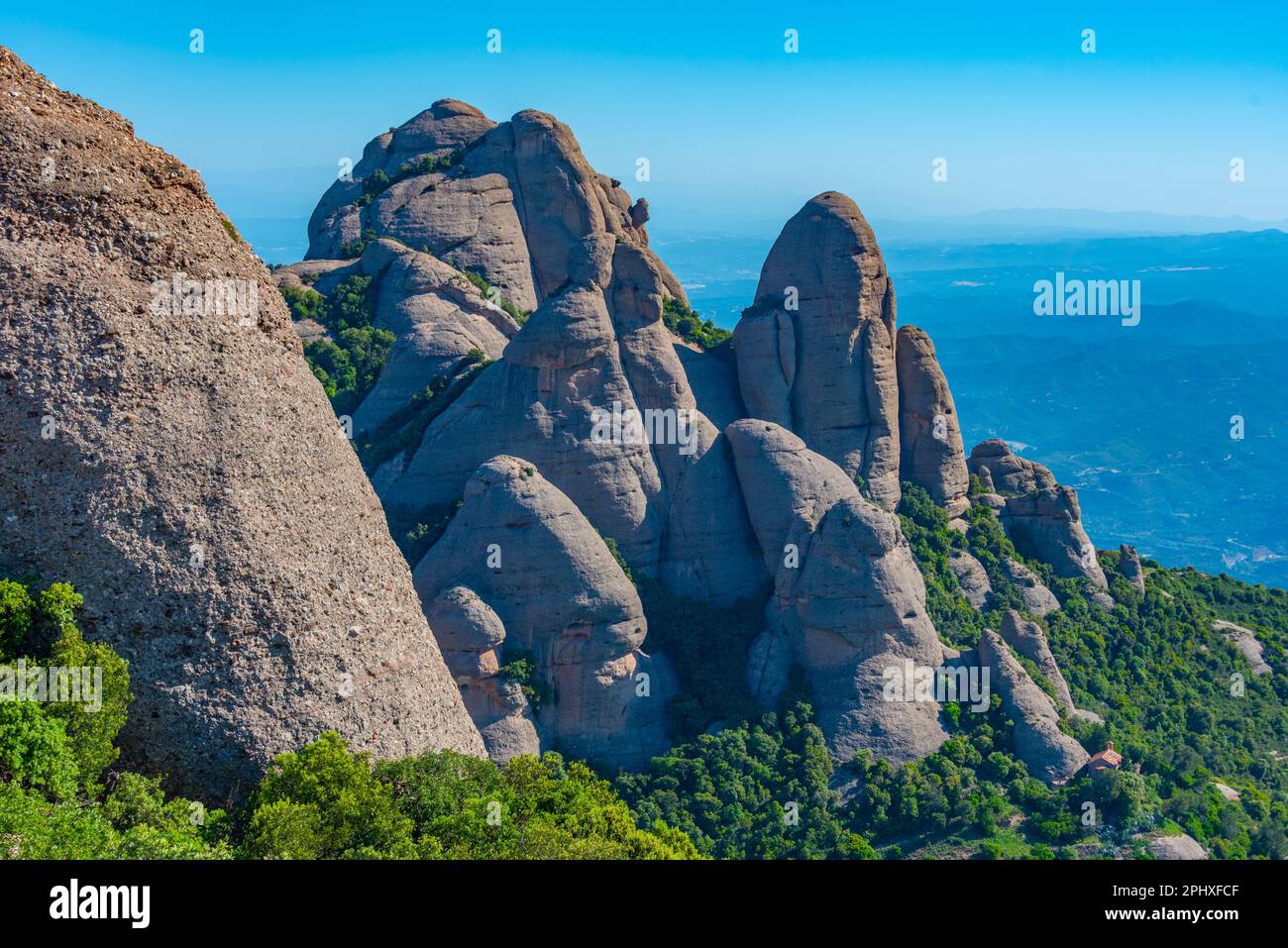 Rock formations at Parc Natural de la Muntanya de Montserrat in Spain ...