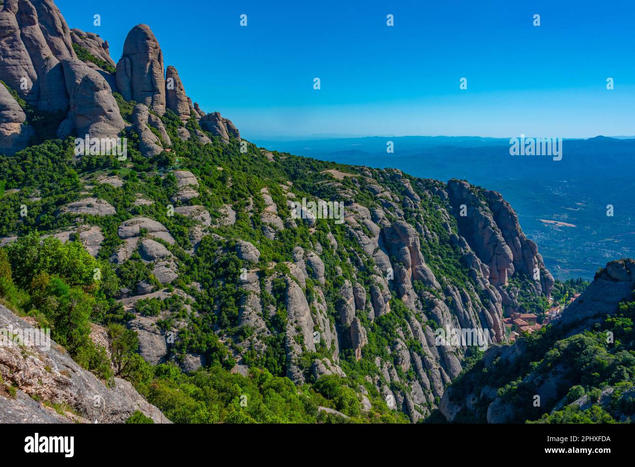 Rock formations at Parc Natural de la Muntanya de Montserrat in Spain ...