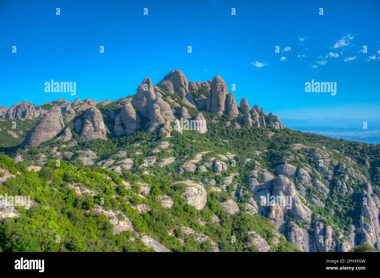 Rock formations at Parc Natural de la Muntanya de Montserrat in Spain ...