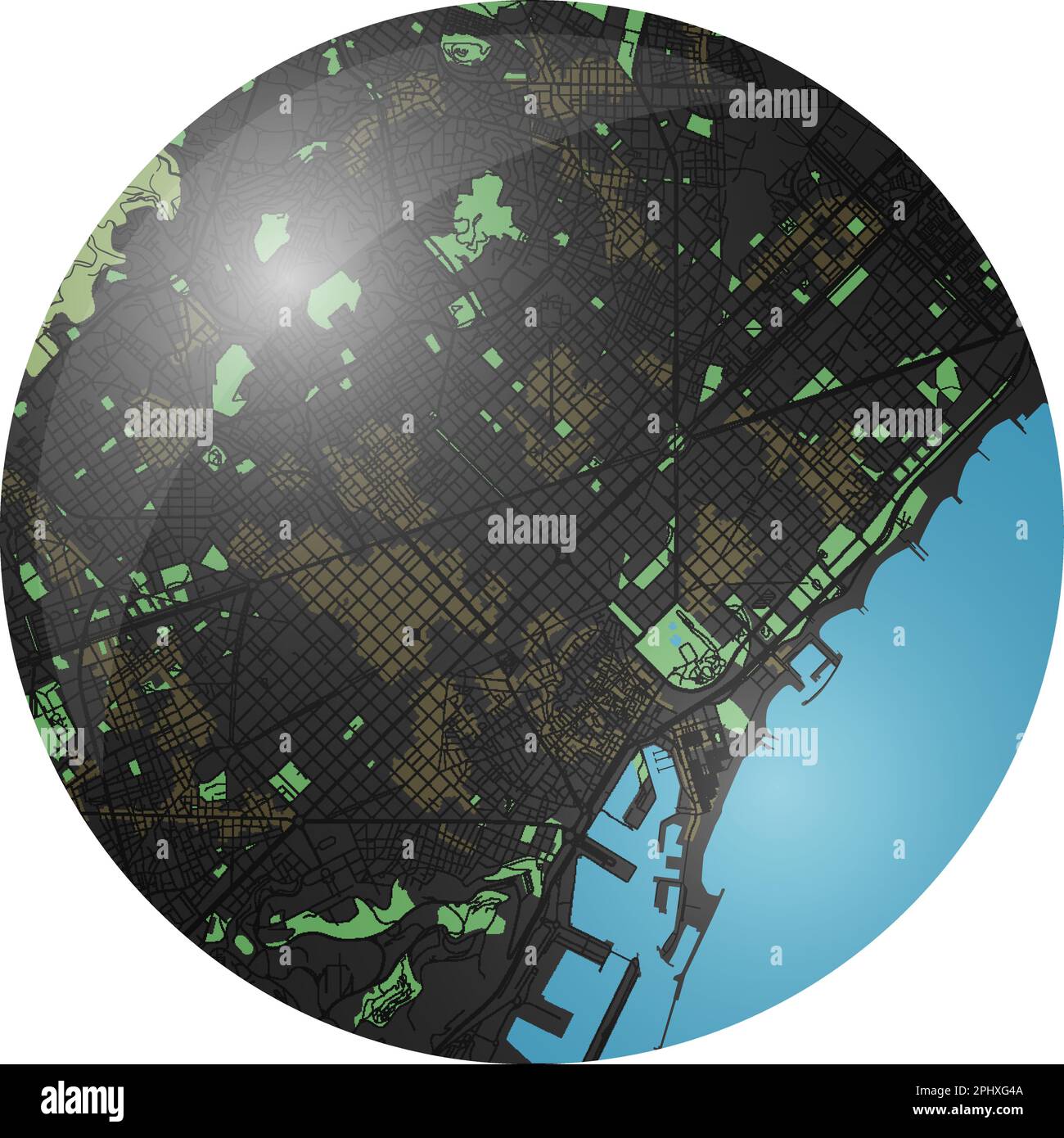 Barcelona vector map with dark colors Stock Vector Image & Art - Alamy