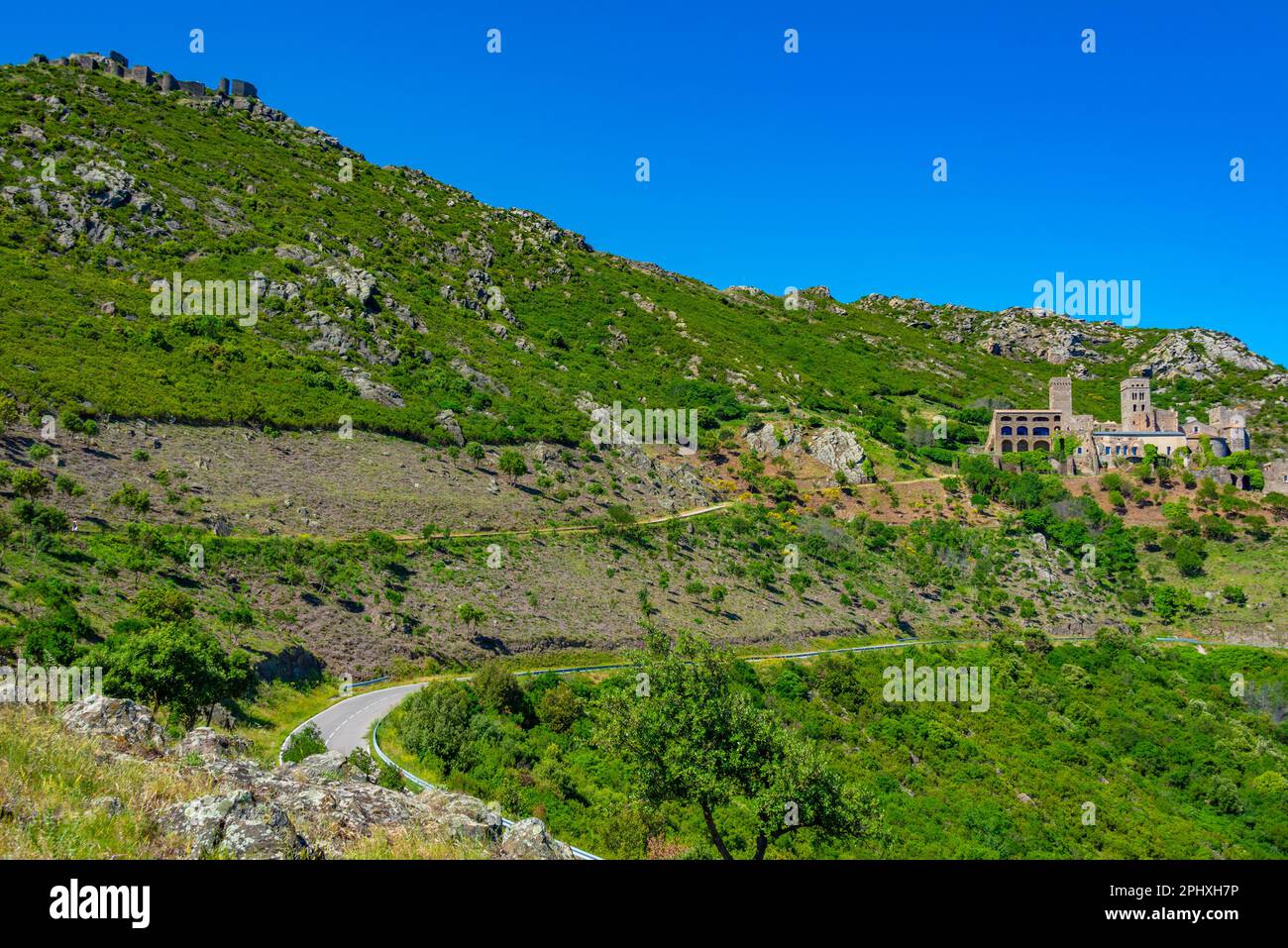 Panorama view of monastery of Sant Pere de Rodes in Spain Stock Photo ...