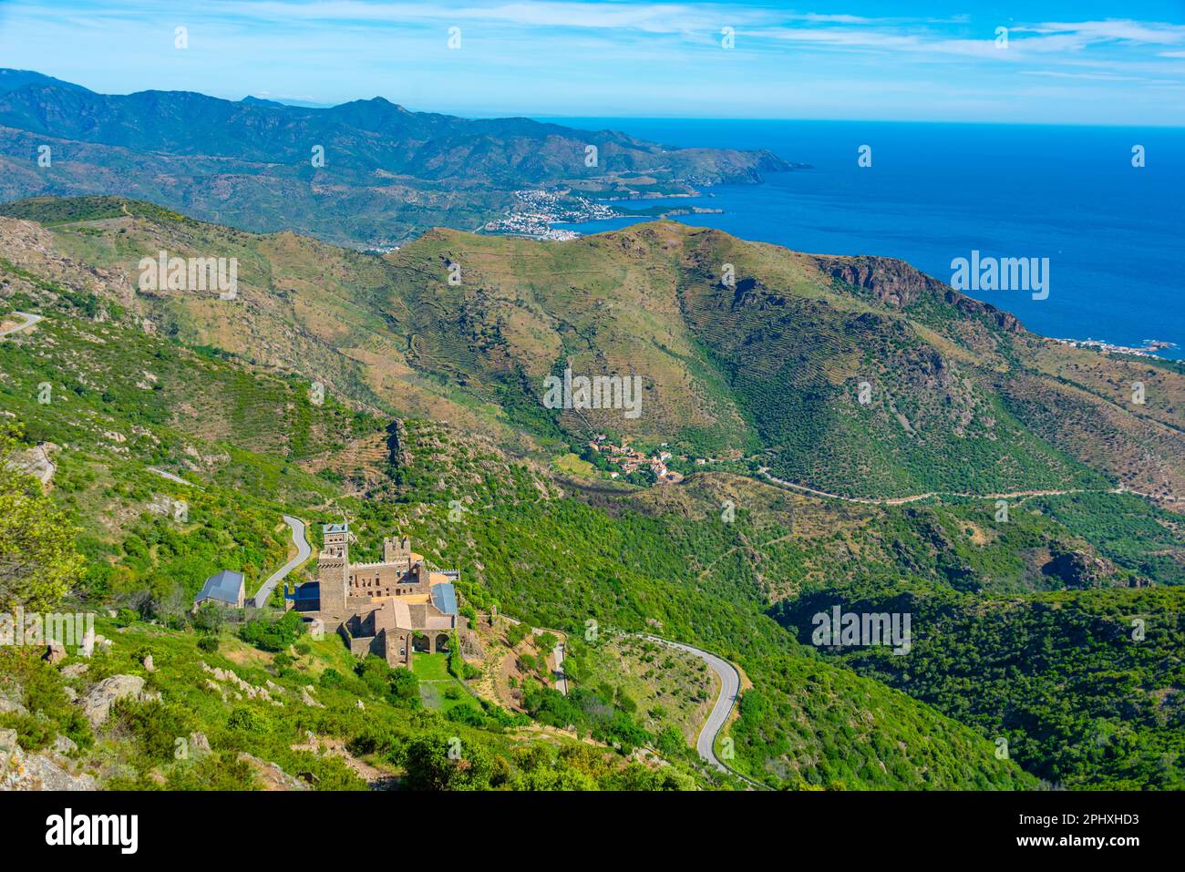 Panorama view of monastery of Sant Pere de Rodes in Spain Stock Photo ...