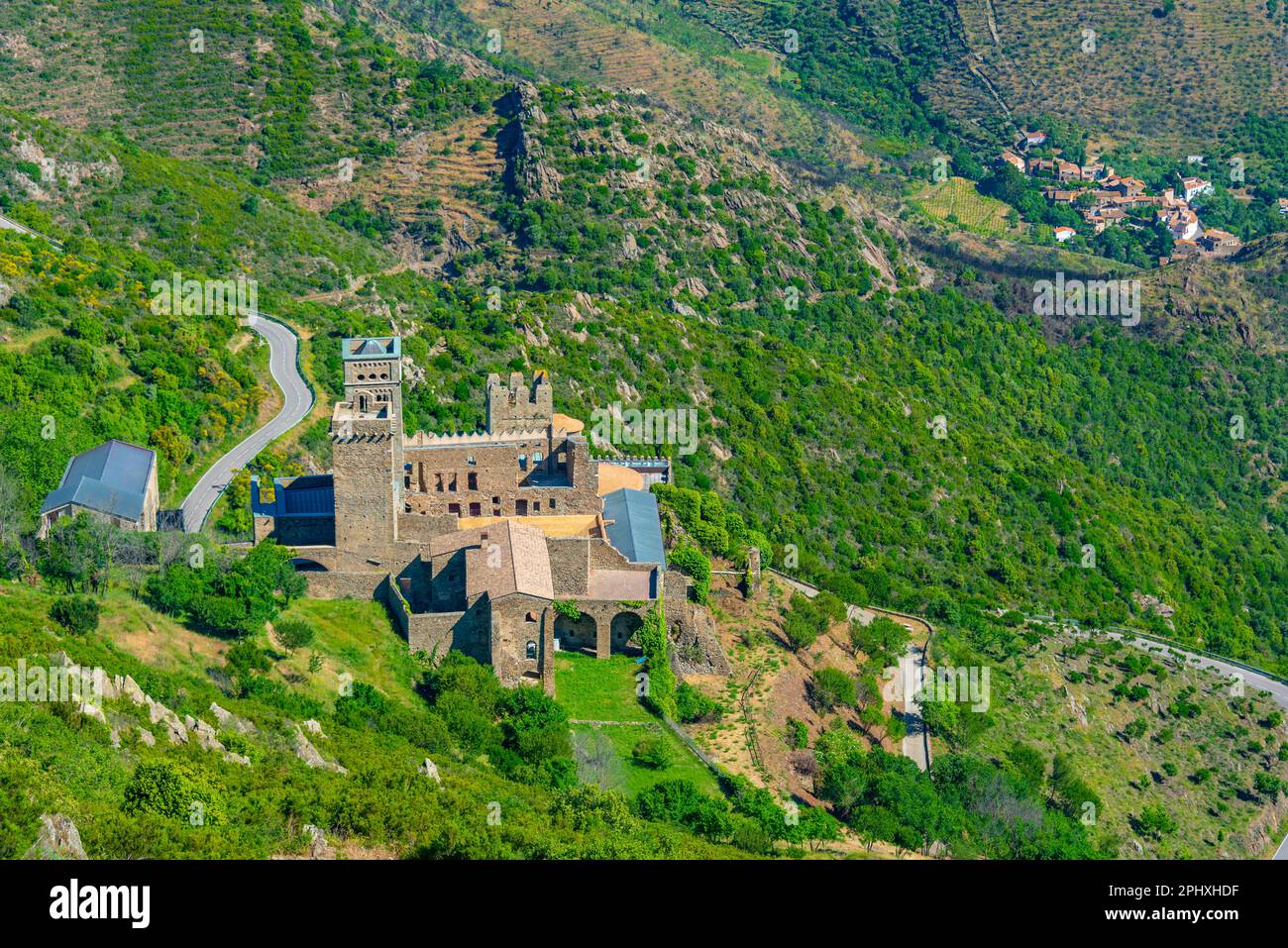 Panorama view of monastery of Sant Pere de Rodes in Spain Stock Photo ...