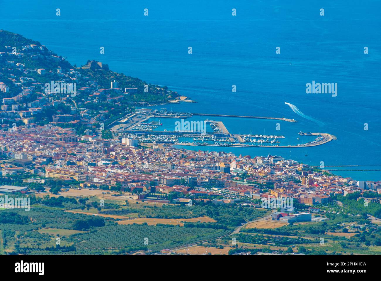 Aerial view of Roses town in Spain Stock Photo - Alamy