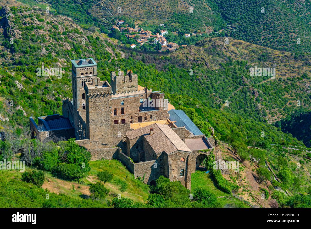 Panorama view of monastery of Sant Pere de Rodes in Spain Stock Photo ...
