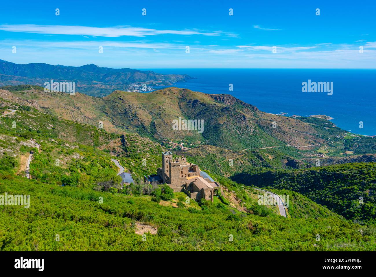 Panorama view of monastery of Sant Pere de Rodes in Spain Stock Photo ...