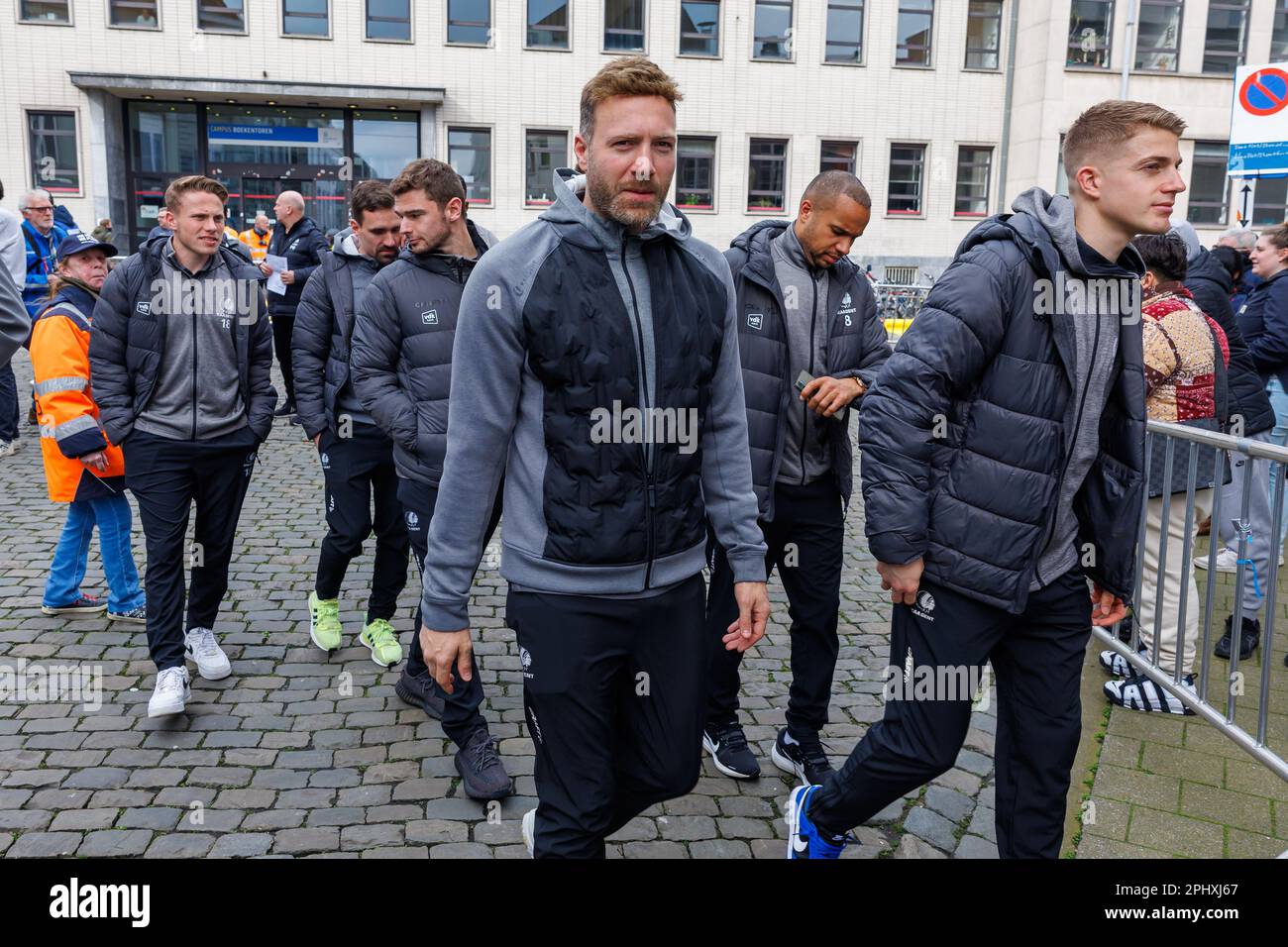 Gent, Belgium. 29th Mar, 2023. Gent's players pictured during a visit ...