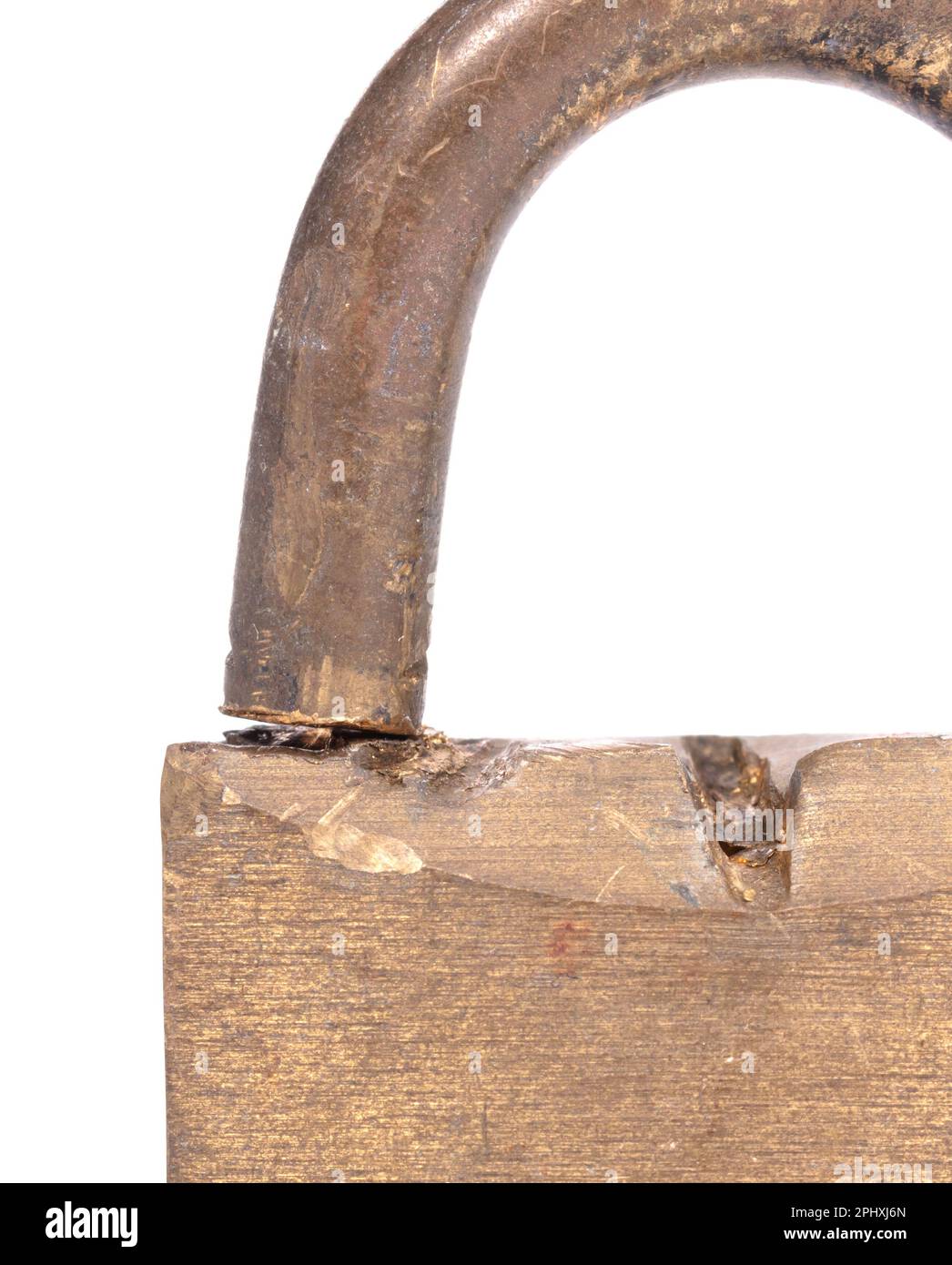 Image of a broken lock with a white background Stock Photo - Alamy
