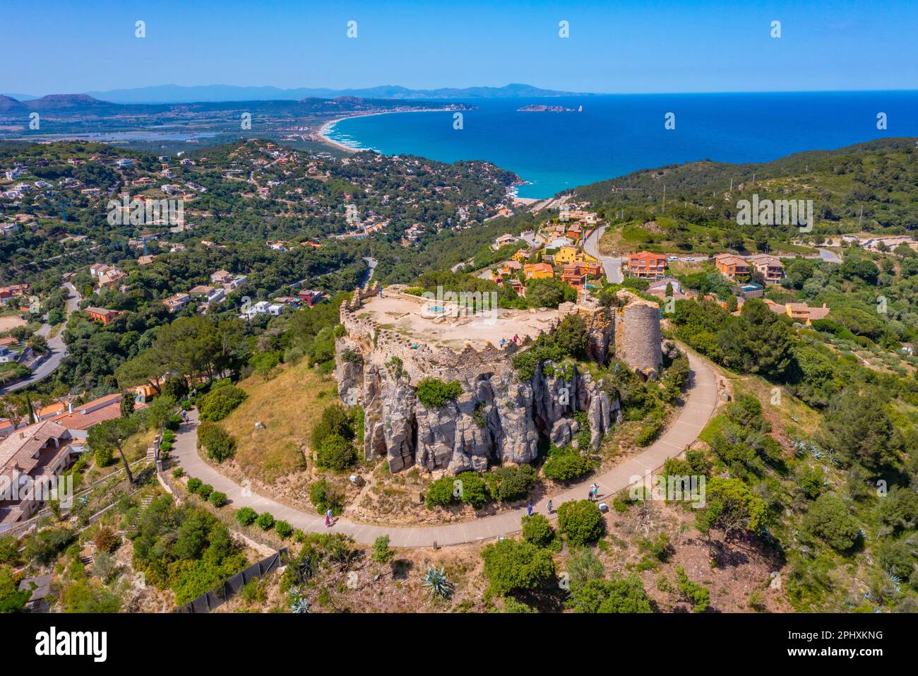 Aerial view of Begur castle in Spain Stock Photo - Alamy