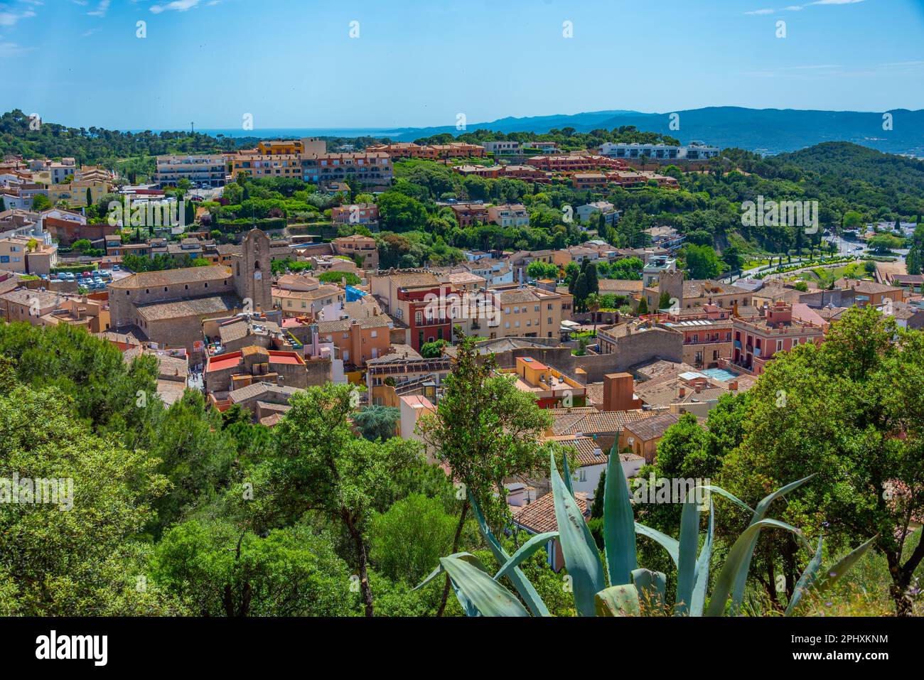 Aerial view of Spanish town Begur Stock Photo - Alamy