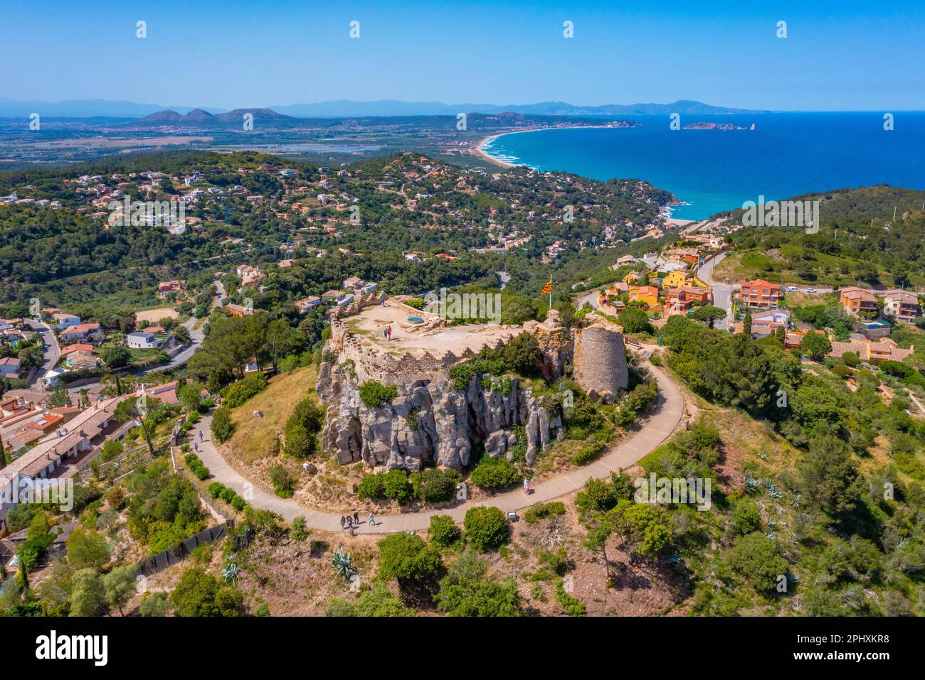 Aerial view of Begur castle in Spain Stock Photo - Alamy