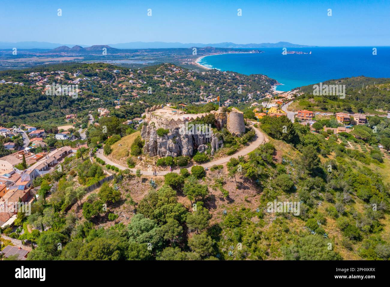 Aerial view of Begur castle in Spain Stock Photo - Alamy