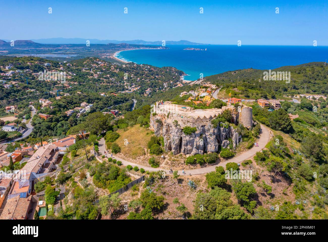 Aerial view of Begur castle in Spain Stock Photo - Alamy
