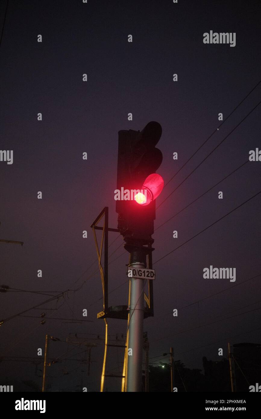 railway signal red Stock Photo - Alamy