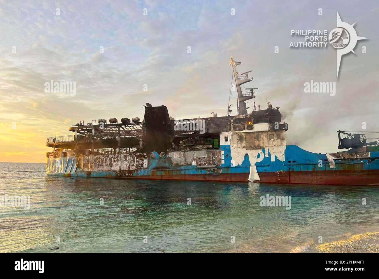 In this handout photo provided by the Philippine Ports Authority ...