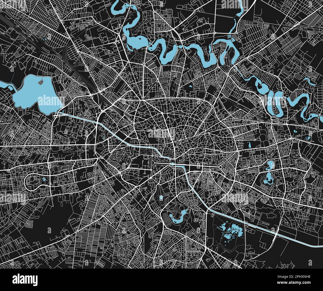 Black and white vector city map of Bucharest with well organized ...