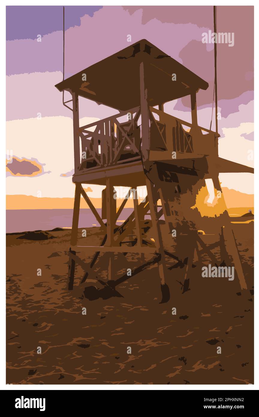 Nostalgic beach landscape Stock Vector Images - Alamy