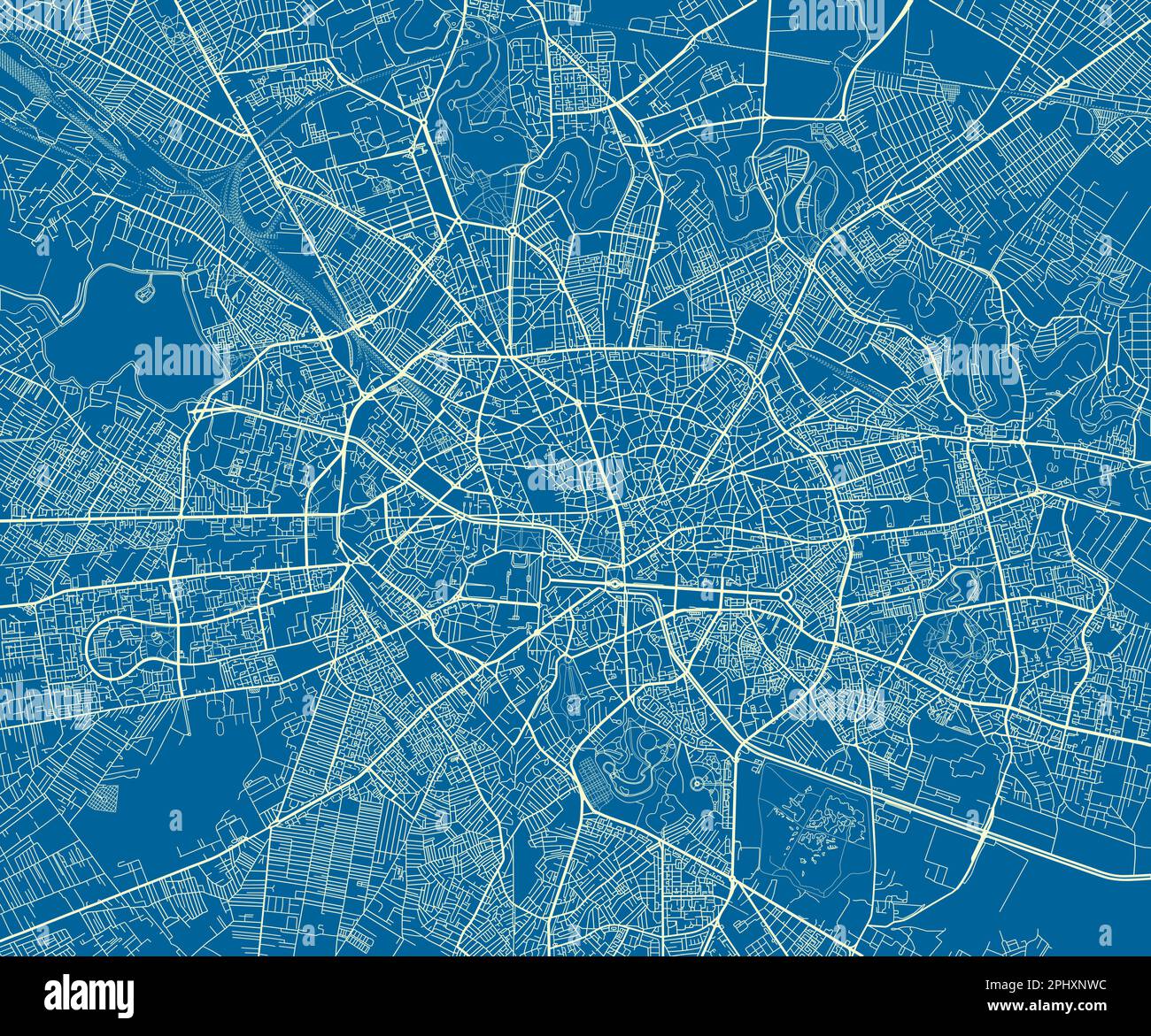 Blue and White vector city map of Bucharest with well organized separated layers Stock Vector ...