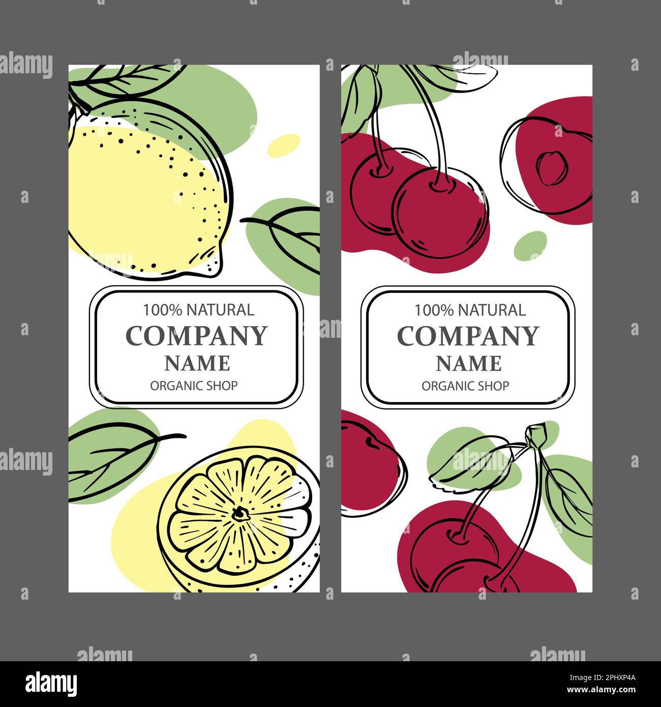 CHERRY AND LEMON Label Templates Design Of Stickers For Shop Of ...
