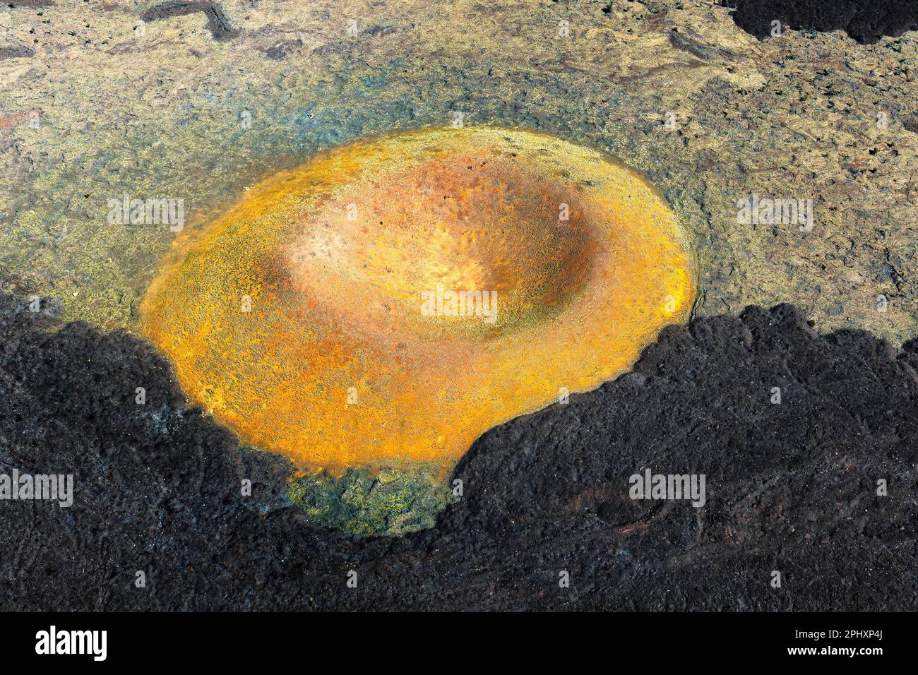 Rugged beauty of a barren volcanic crater on Hawaii's Big Island, with ...