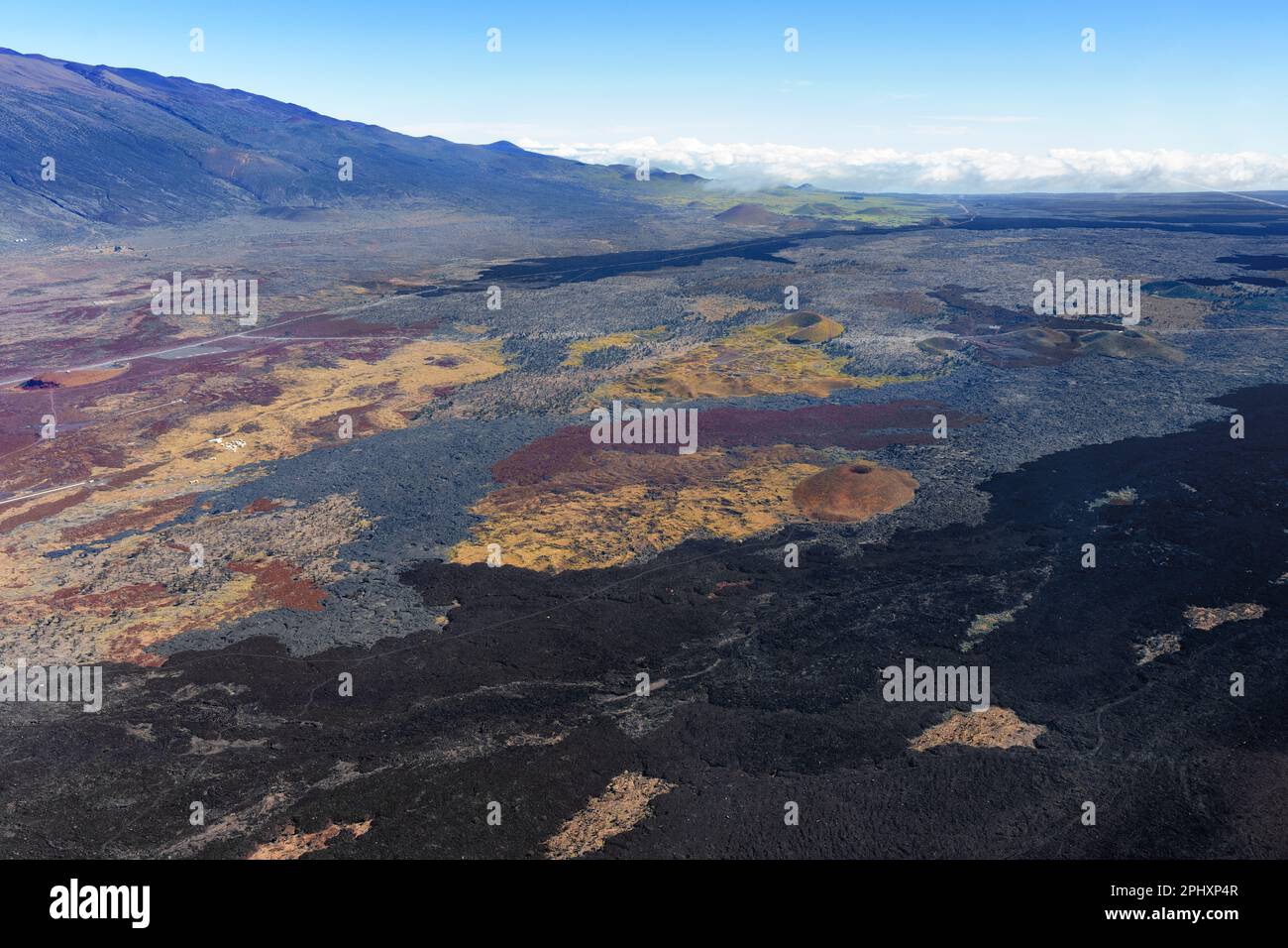 Stark and desolate beauty of a volcanic landscape in Hawaii, with the ...