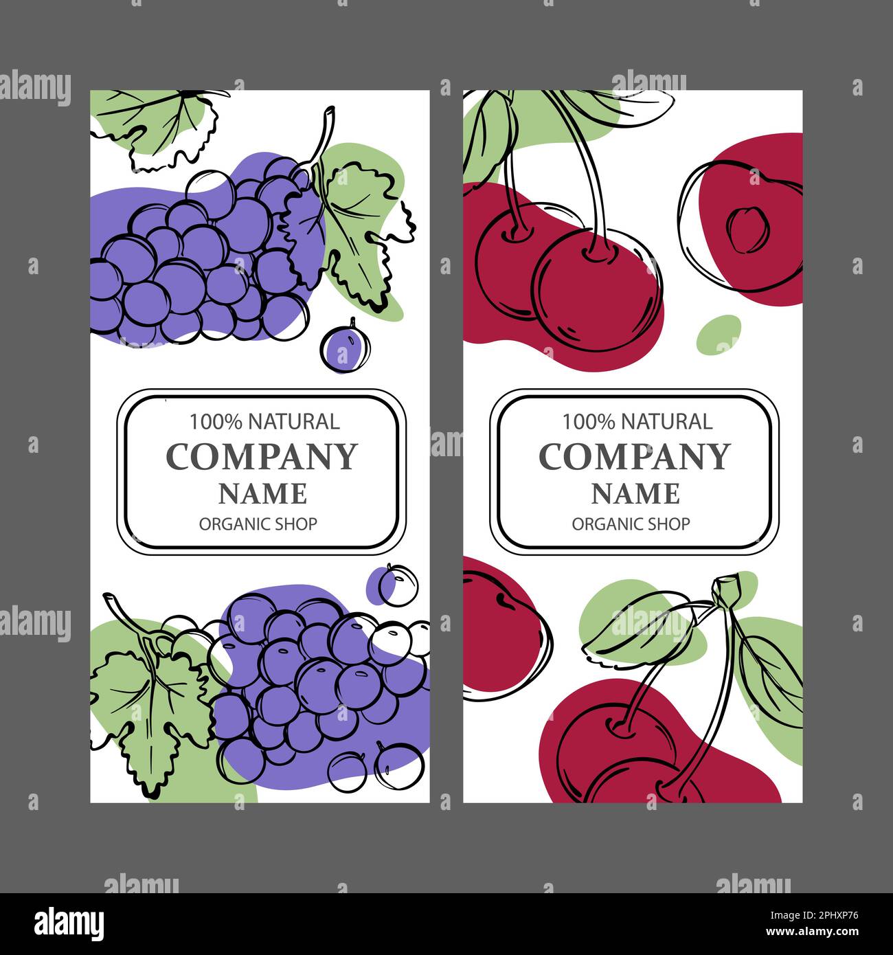 CHERRY AND GRAPE Label Templates Design Of Stickers For Shop Of ...