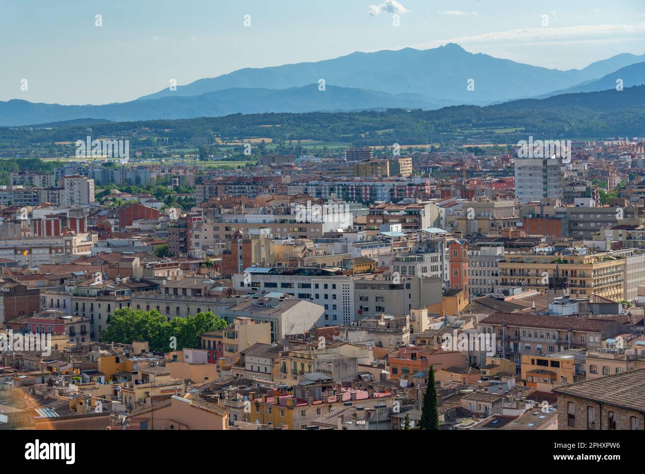 Aerial view of Spanish town Girona Stock Photo - Alamy