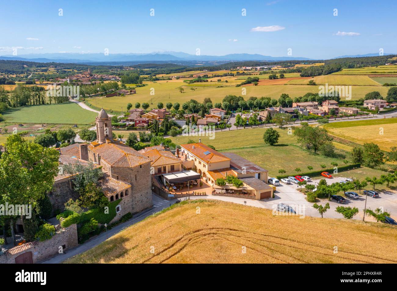 Aerial view of Spanish town Pubol Stock Photo - Alamy