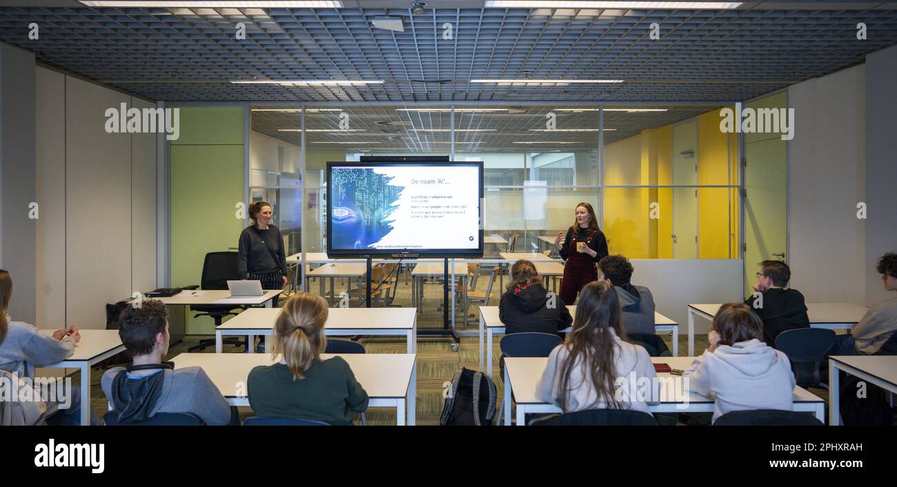 UTRECHT - Students during a lesson about Artificial Intelligence at the ...