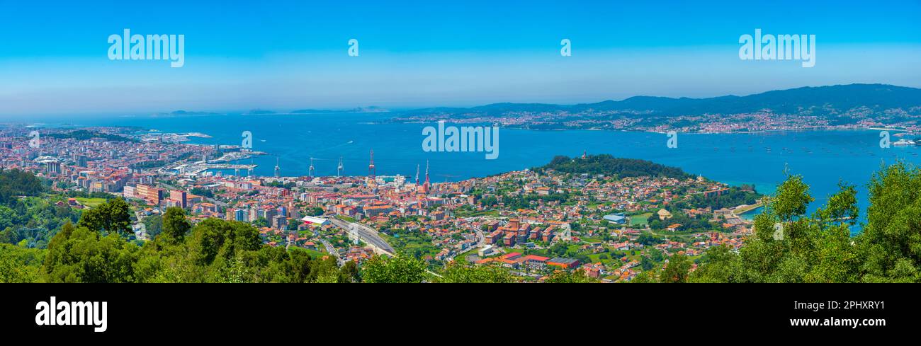 Aerial view of Spanish town Vigo Stock Photo - Alamy