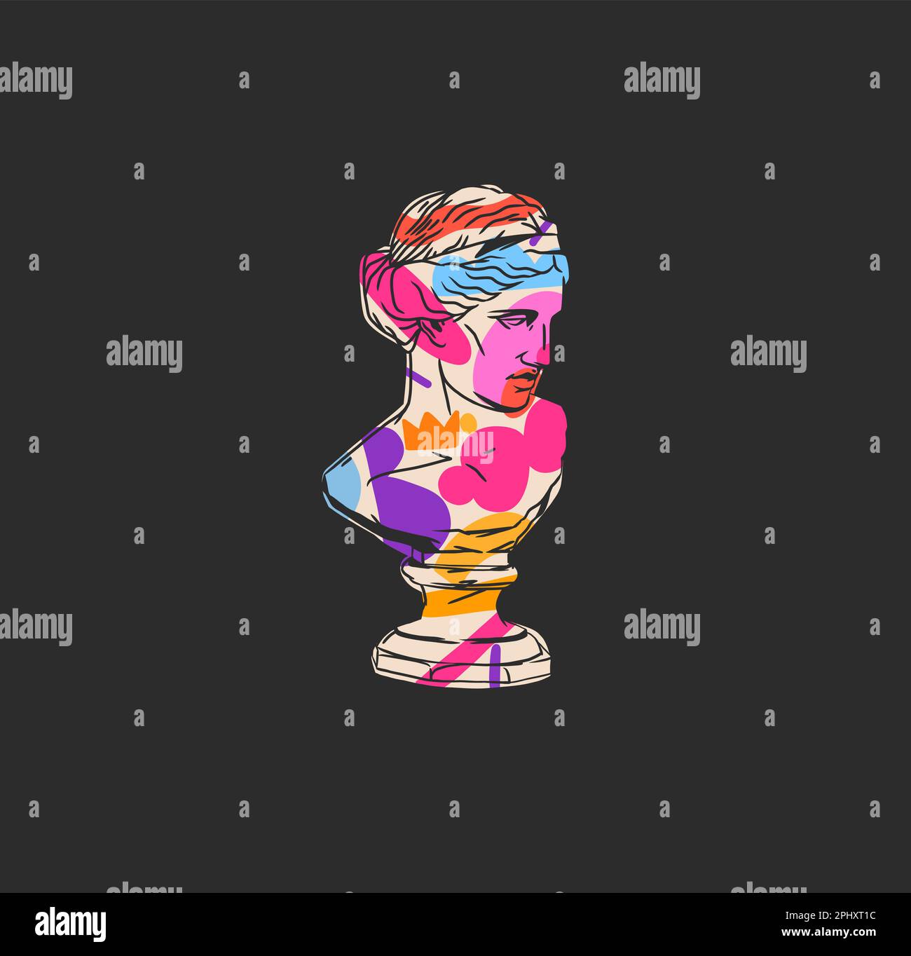 Hand drawn vector abstract outline,graphic,contemporary art greek ...