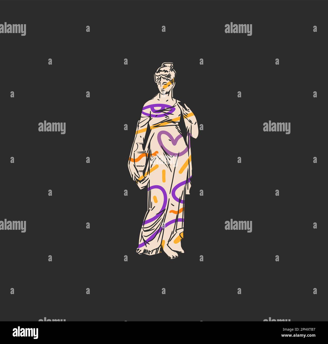 Hand drawn vector abstract outline,graphic,contemporary art greek ...