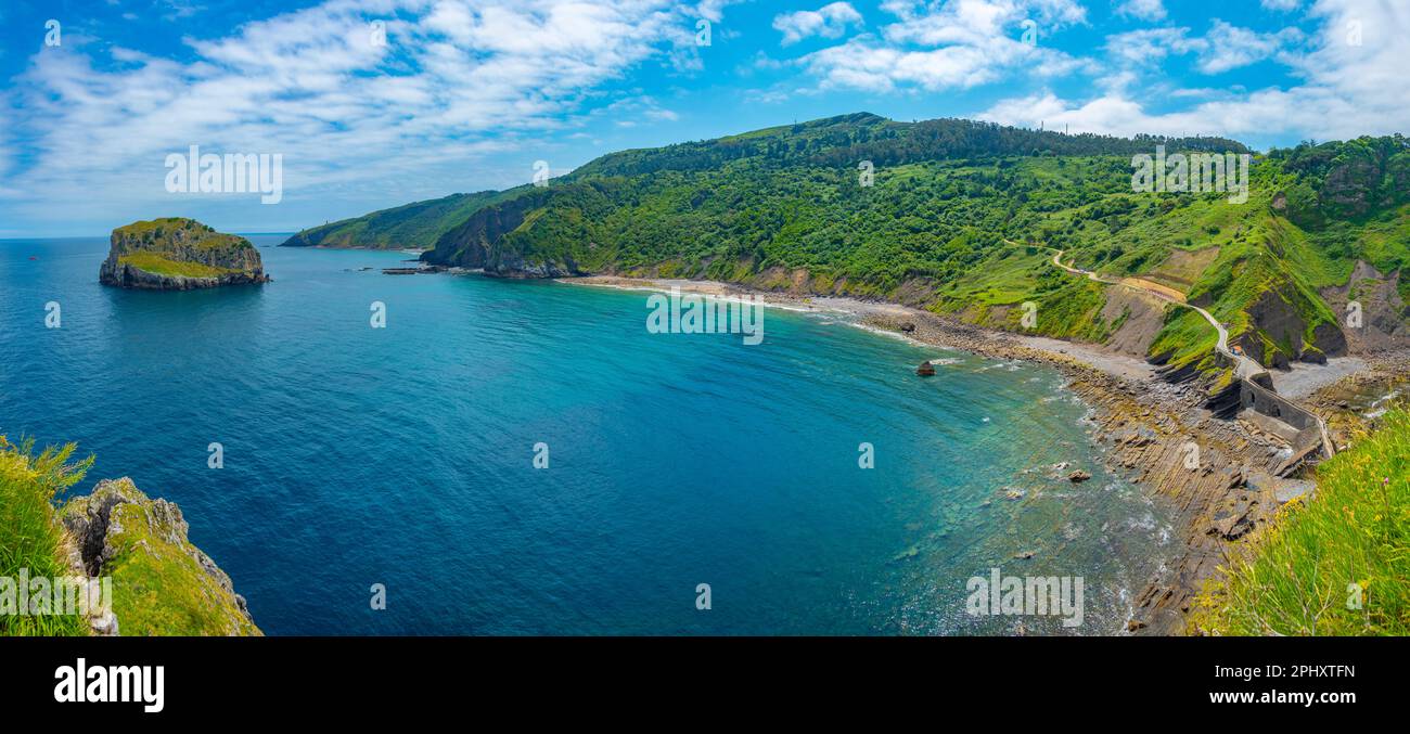 Akatxa irla island near San Juan de Gaztelugatxe church, Spain Stock ...