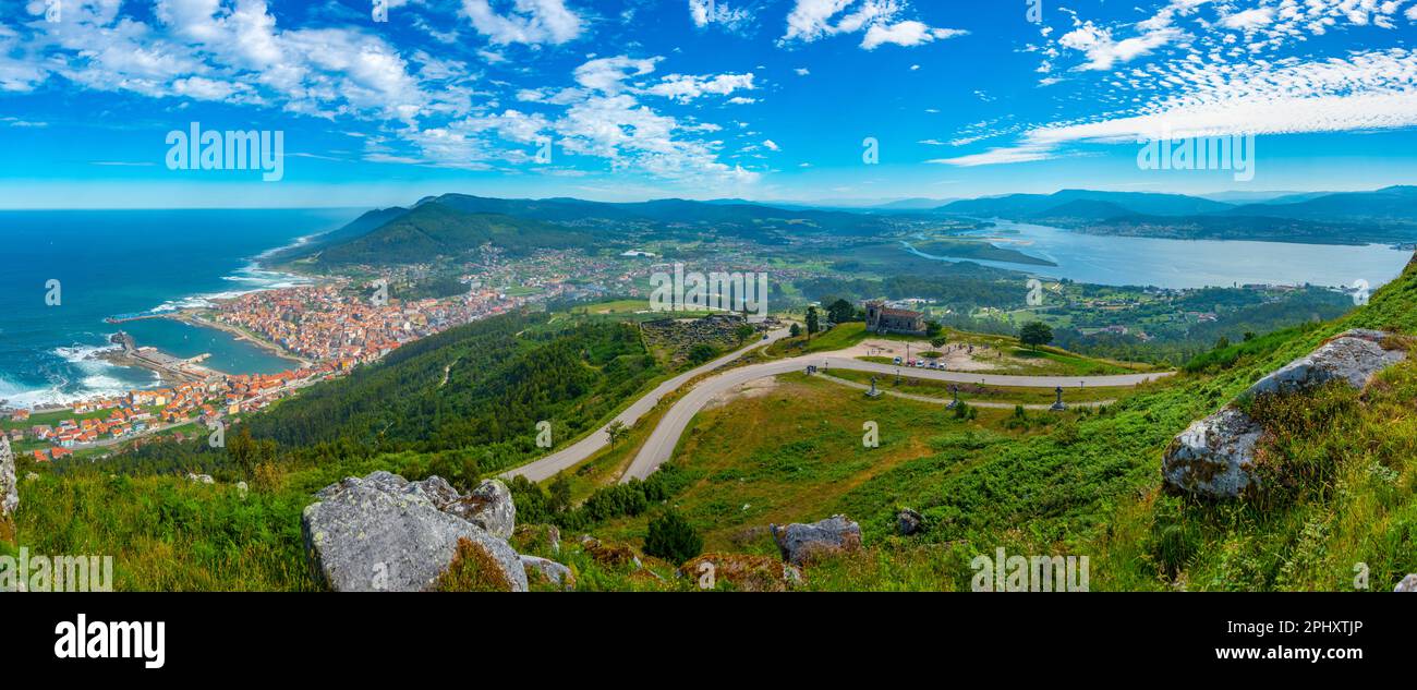 Aerial view of Spanish town A Guarda Stock Photo - Alamy
