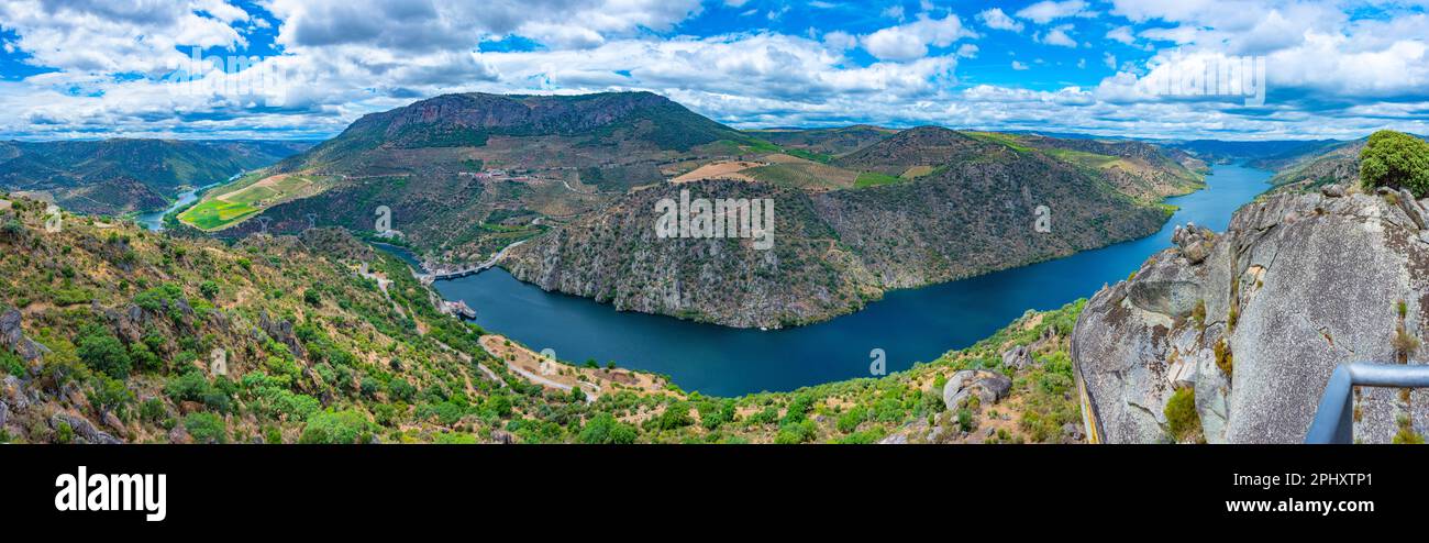 Panorama view of river Douro from Picon del Moro viewpoint in Spain ...